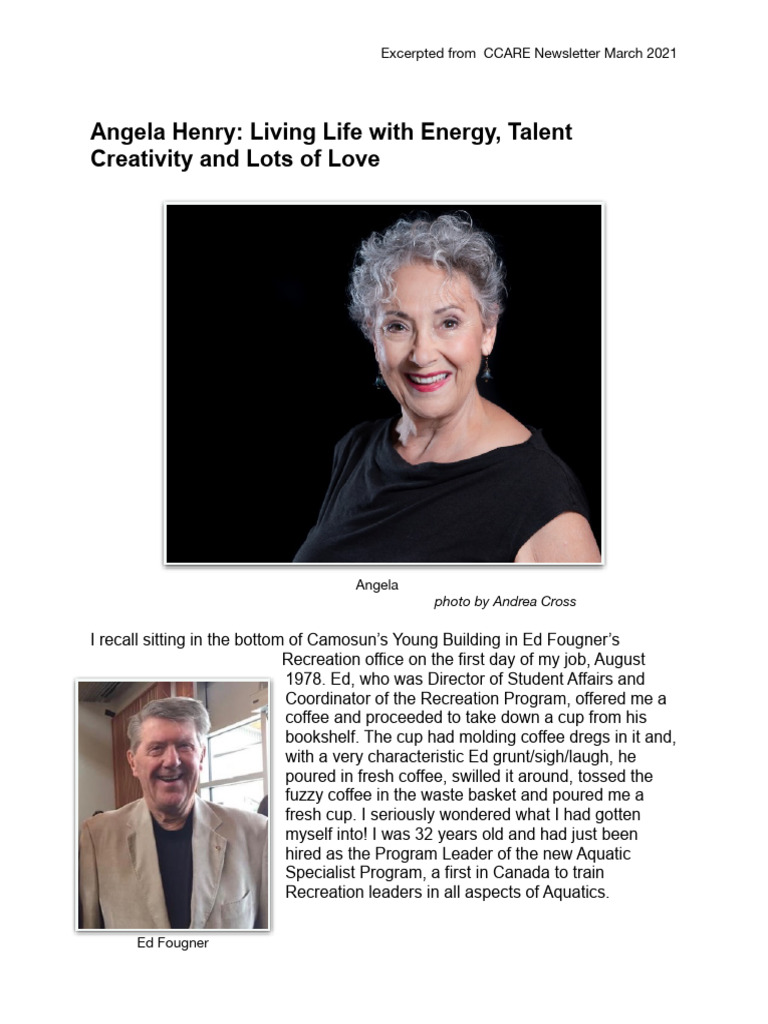 Angela Henry: Journey in Aquatics & Theatre | PDF | Kayak