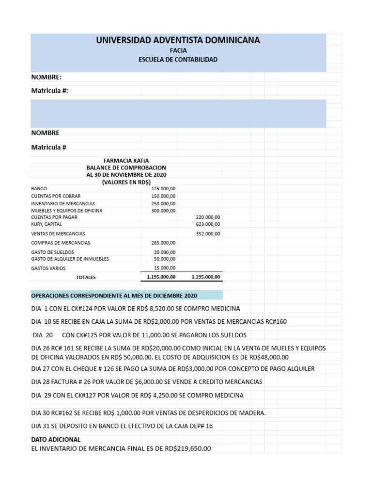 Ejercicio A Resolver | PDF