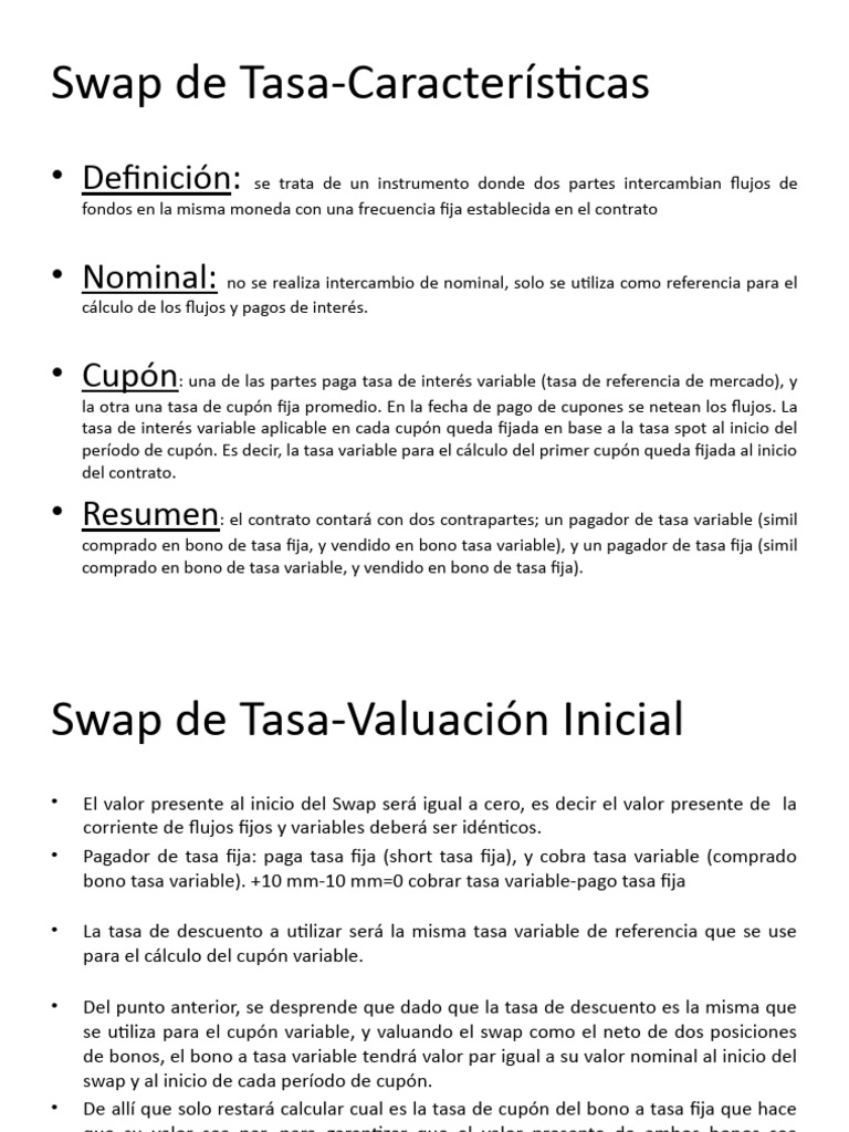 Swaps | PDF | Swap (Finanzas) | Inversiones