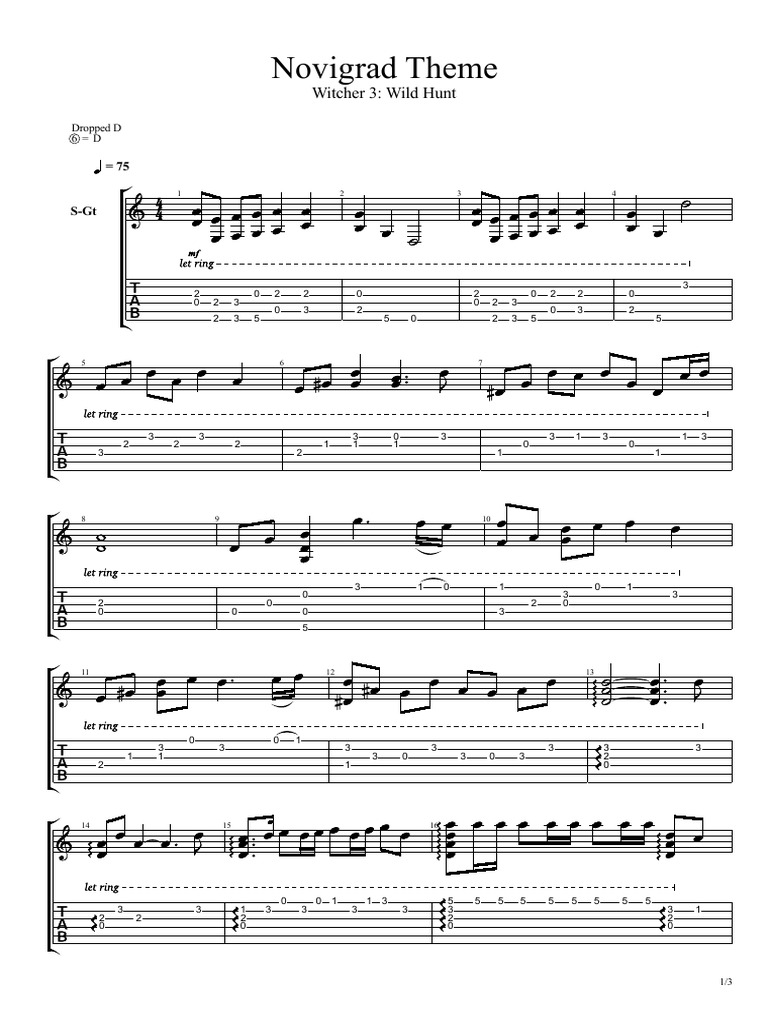 Witcher 3 - Novigrad Theme | PDF