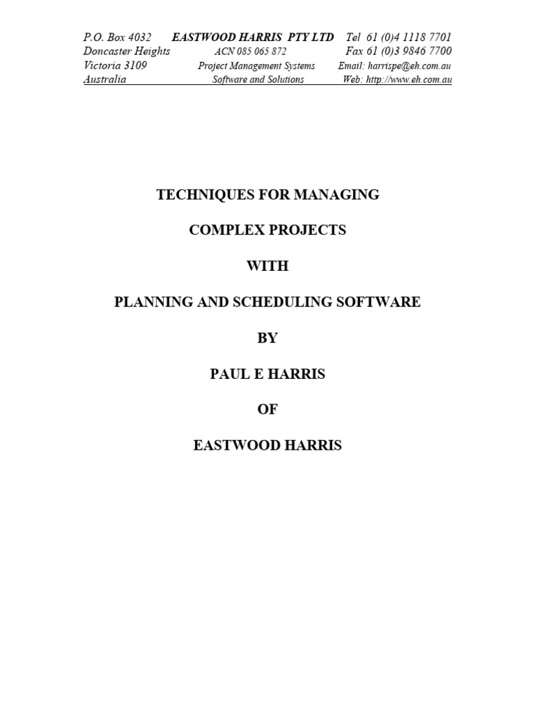 Techniques For Managing Complex Project | PDF