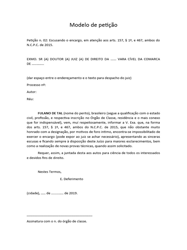 Petição 02 - Escusa | PDF