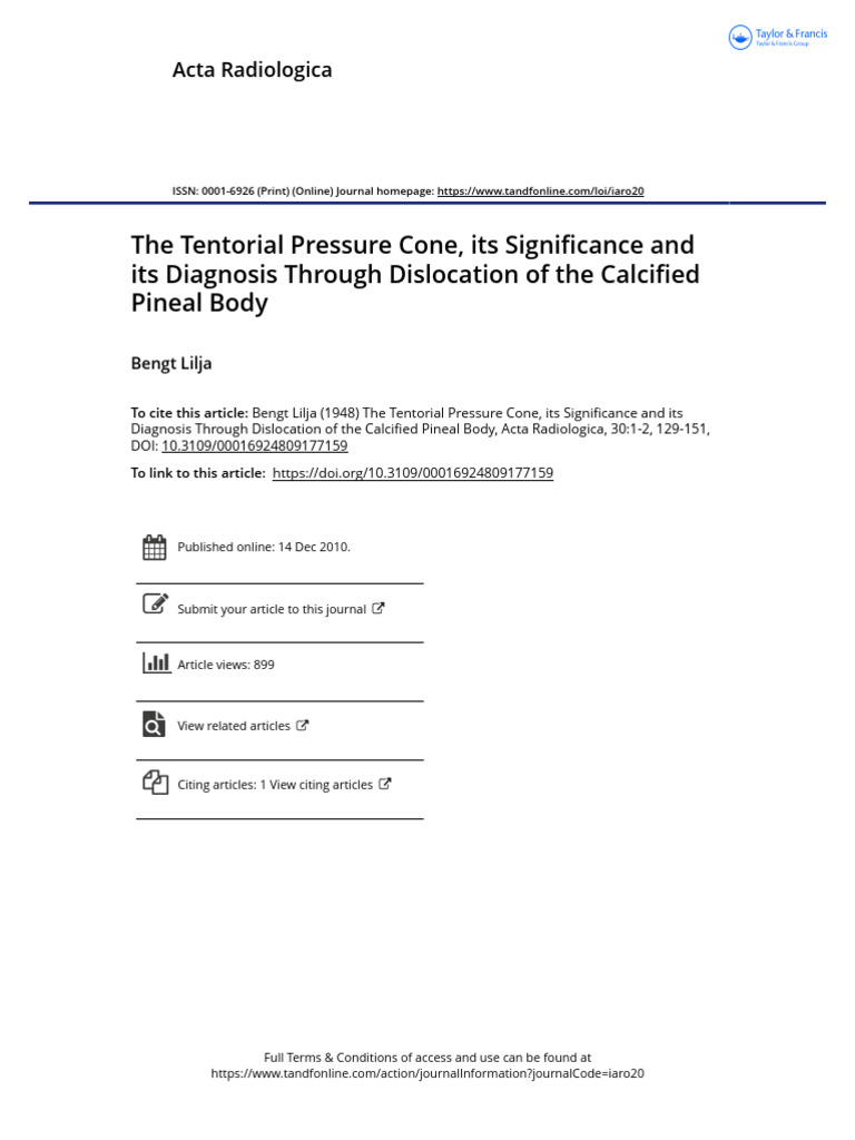The Tentorial Pressure Cone Its Significance and Its Diagnosis Through ...