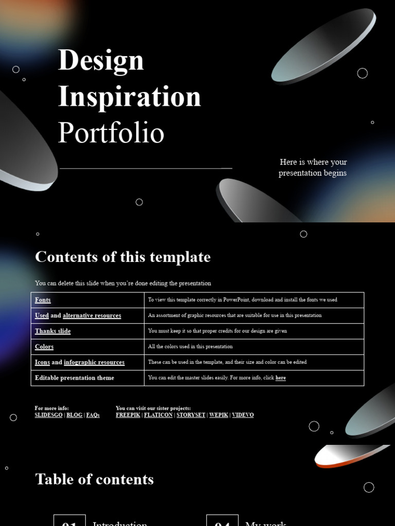 Design Inspiration Portfolio by Slidesgo | PDF | Design | Human ...