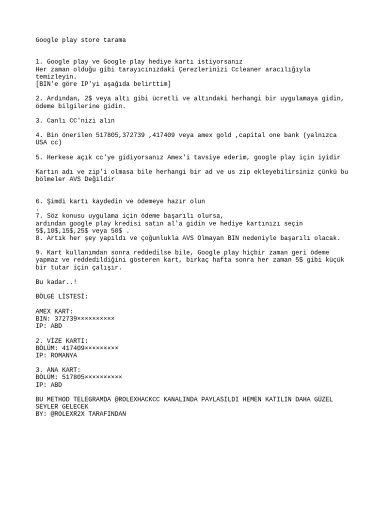 Google Play Store Carding Method 2023 | PDF