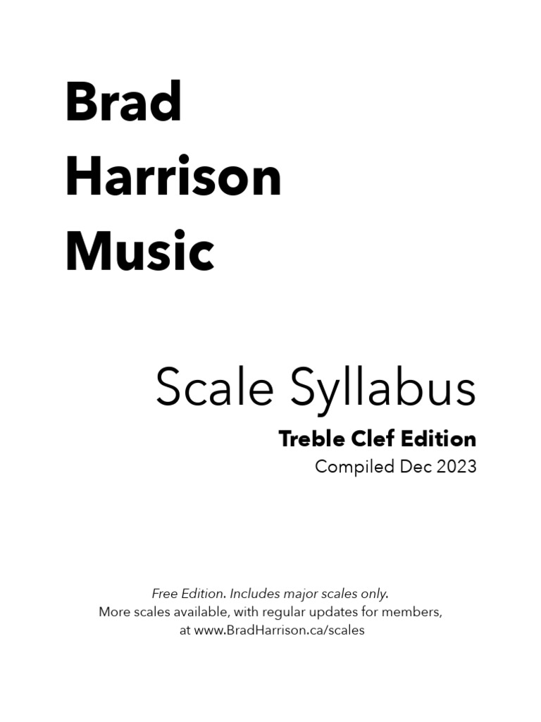 Major Scale Syllabus - Treble Clef | PDF