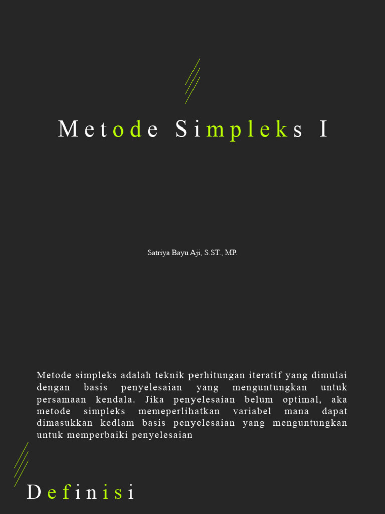 Bab 4 Metode SImpleks | PDF