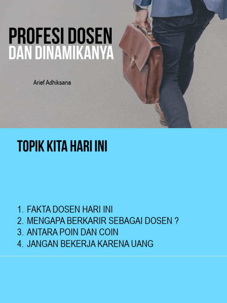 (SESI BONUS) Profesi Dosen Dan Dinamikanya | PDF | Pengembangan Diri