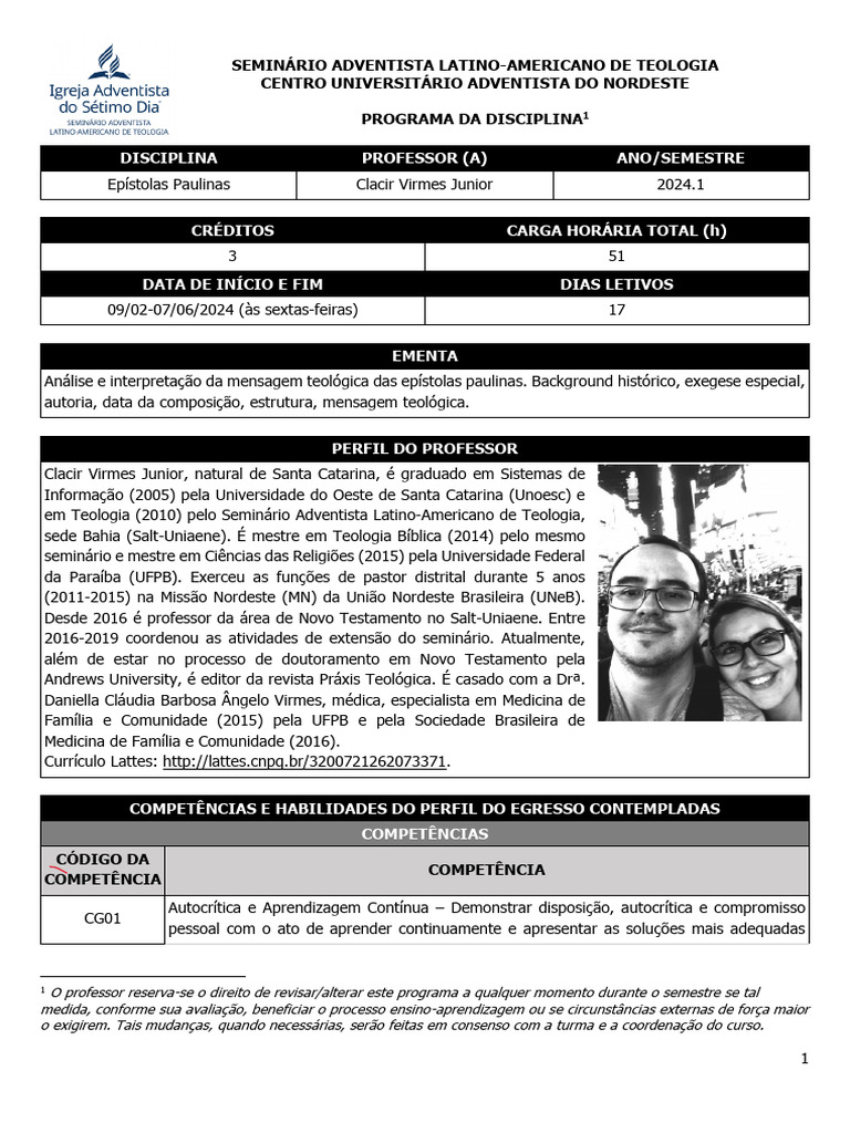 EPP Ementa 2024.1 | PDF | Teologia | Apóstolo Paulo