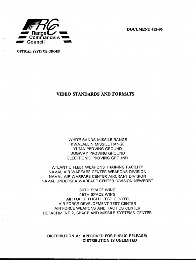 452-86 Video Standards and Formats RCC | PDF