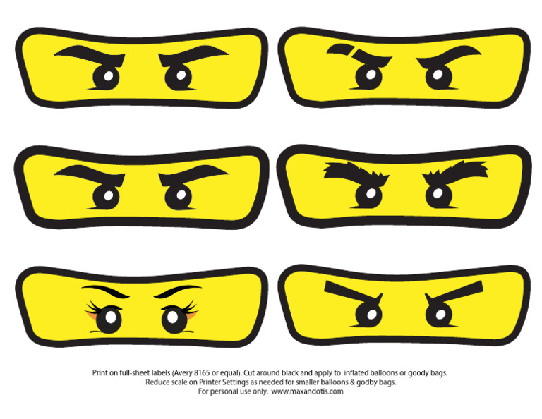 Ninjago Eyes Stickers | PDF