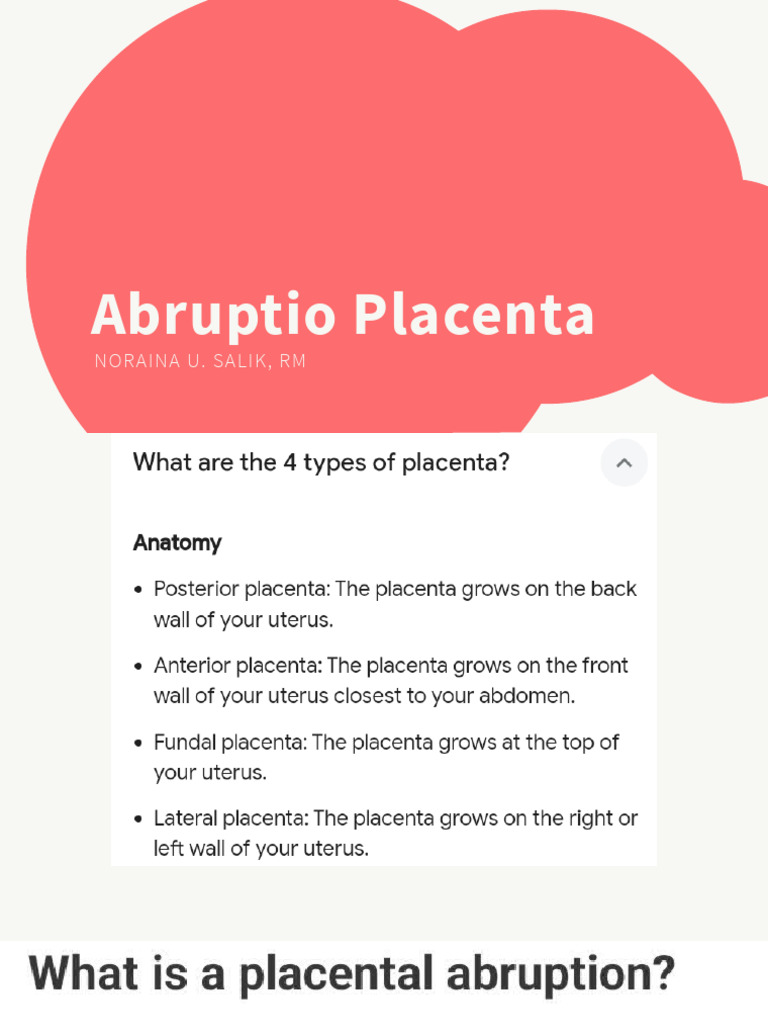 Abruptio Placenta Presentation | PDF