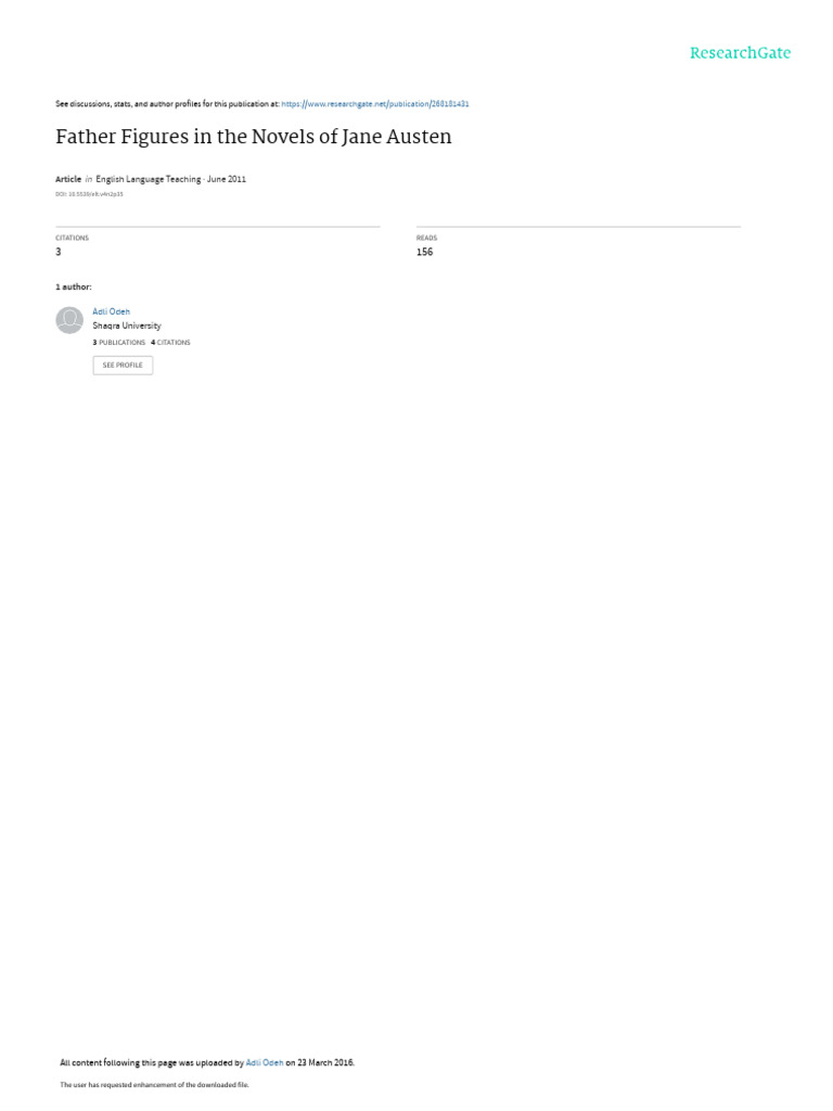 Father Figures in The Novels of Jane Austen | PDF | Emma (Novel ...