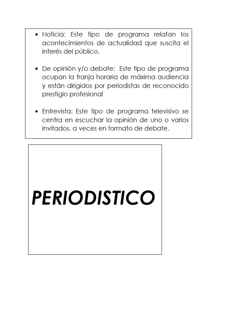 Generos Televisivos | PDF | Aprendizaje | Artes culinarias