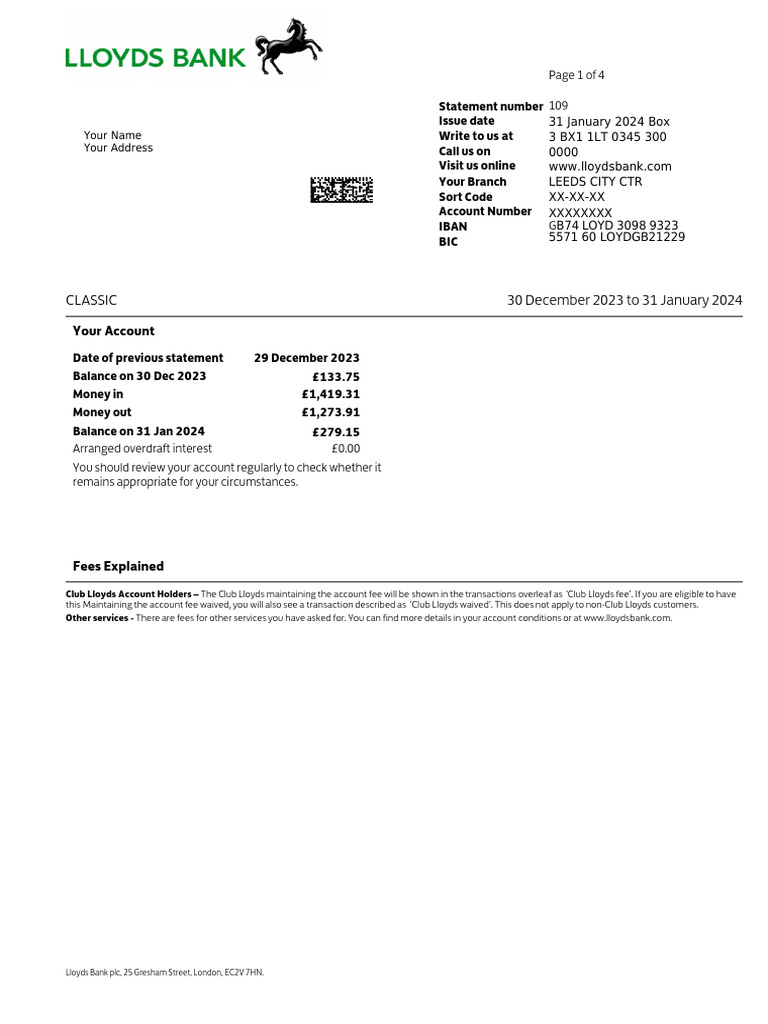 Lloyds Bank Statement | PDF | Transaction Account | Cash Lloyds Bank Statement | PDF | Transaction Account | Cash