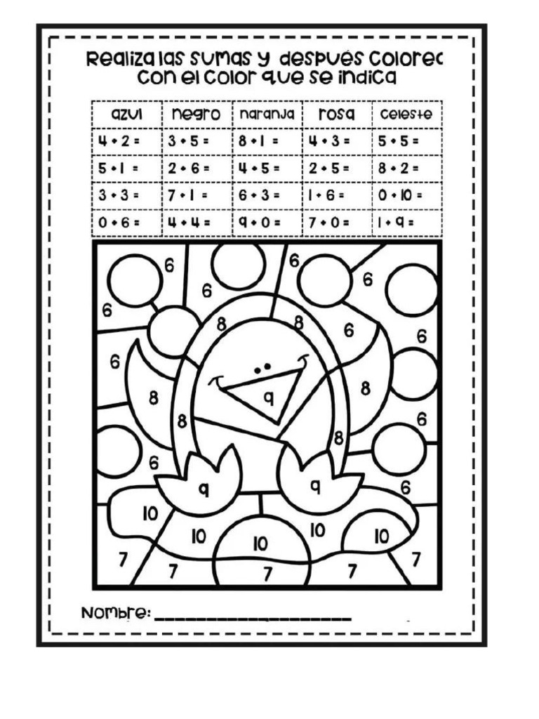 Suma y Colorea | PDF