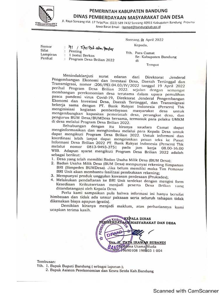 Program Desa Brilian 2022 | PDF