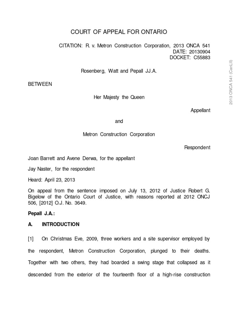 R. v. Metron Construction Corporation-2 | PDF | Crimes | Crime & Violence