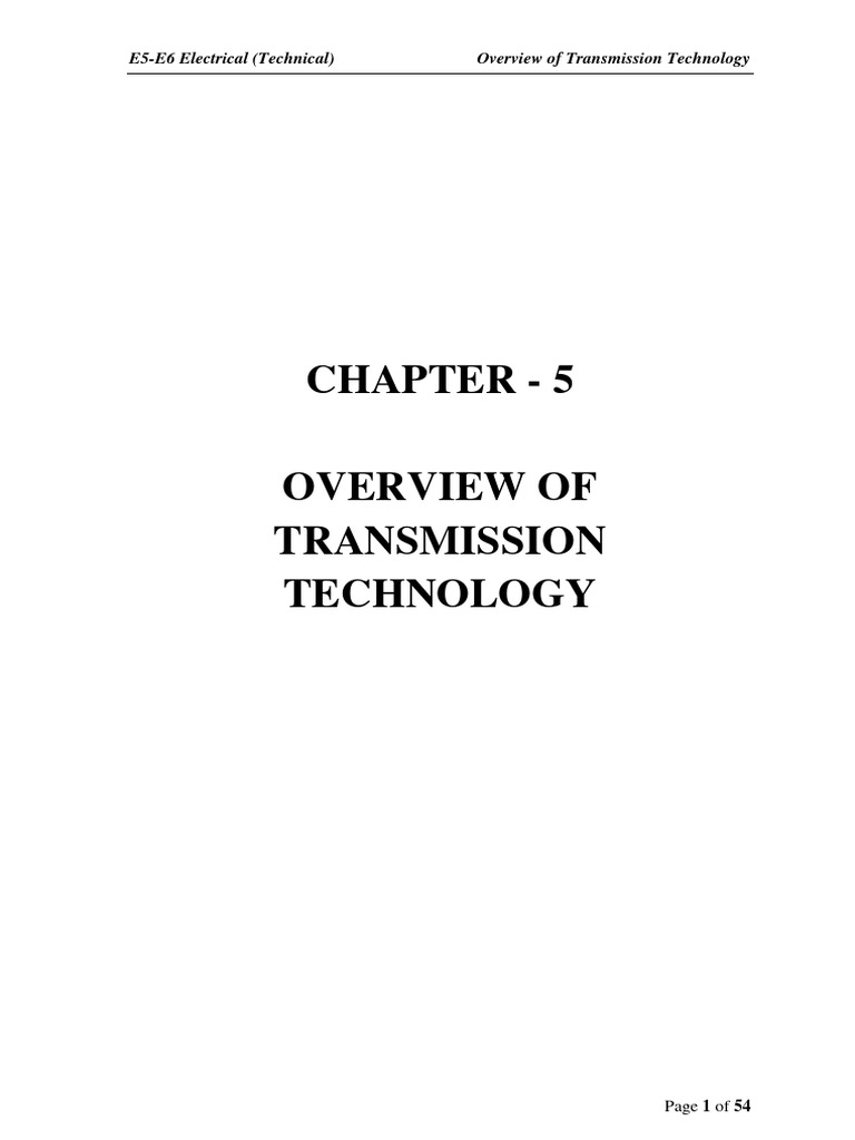 E5-E6 - Text - Chapter 5. Overview Oftransmission Technology | PDF | Fiber To The X | Optical Fiber