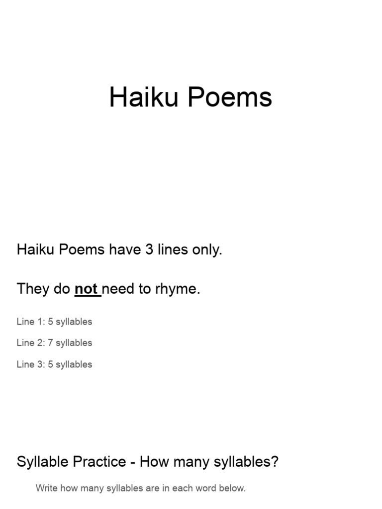 Haiku Poems | PDF