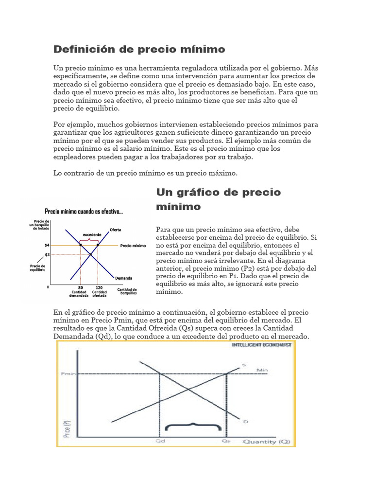 Definición de Precio Mínimo | PDF