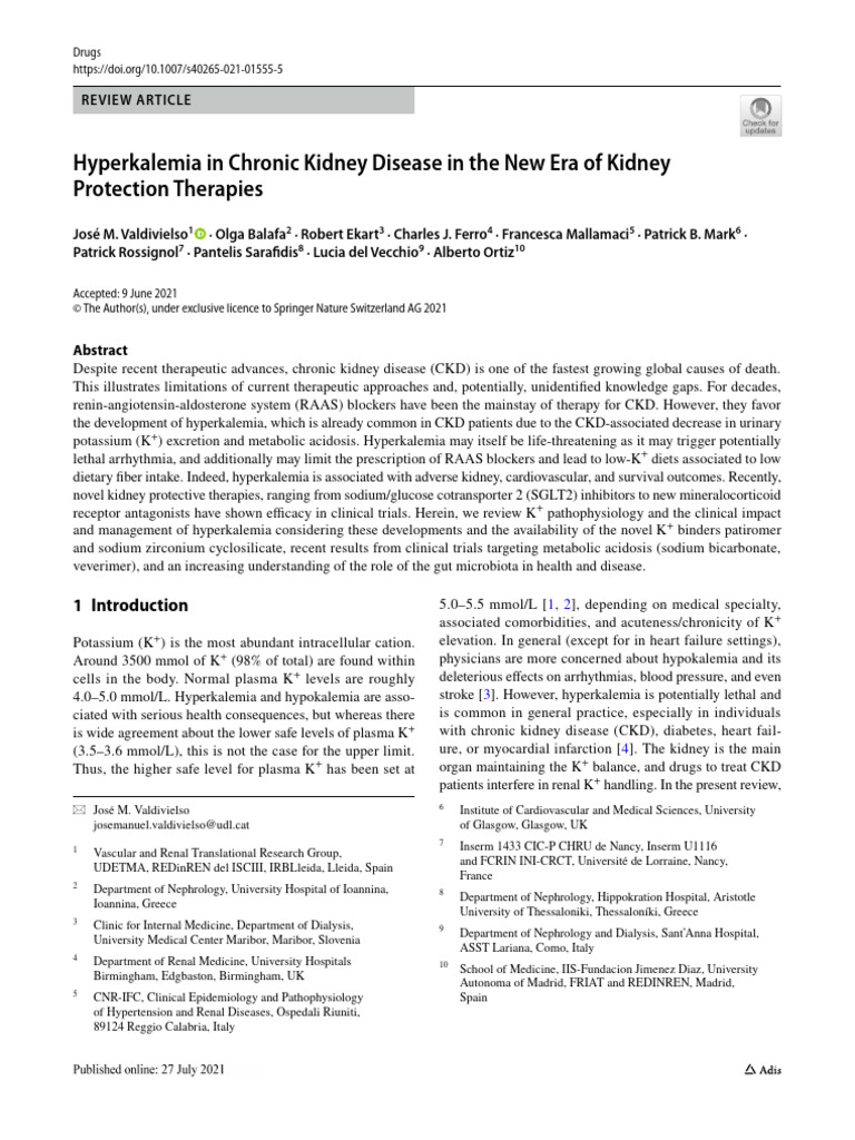 Hyperkalemia CKD | Download Free PDF | Chronic Kidney Disease | Kidney