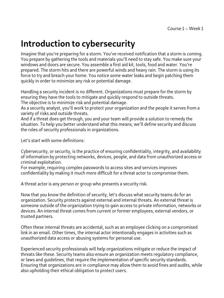 06-Introduction To Cybersecurity | PDF | Information Security | Security