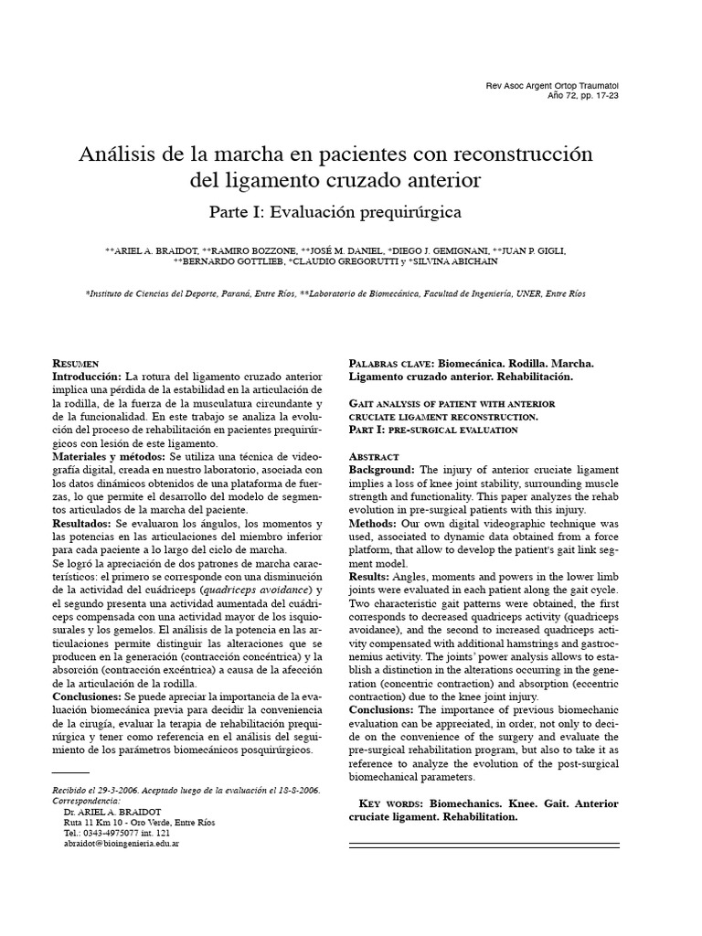 Art5 Rehabilitacion Marcha Lca | PDF | Rodilla | Tobillo