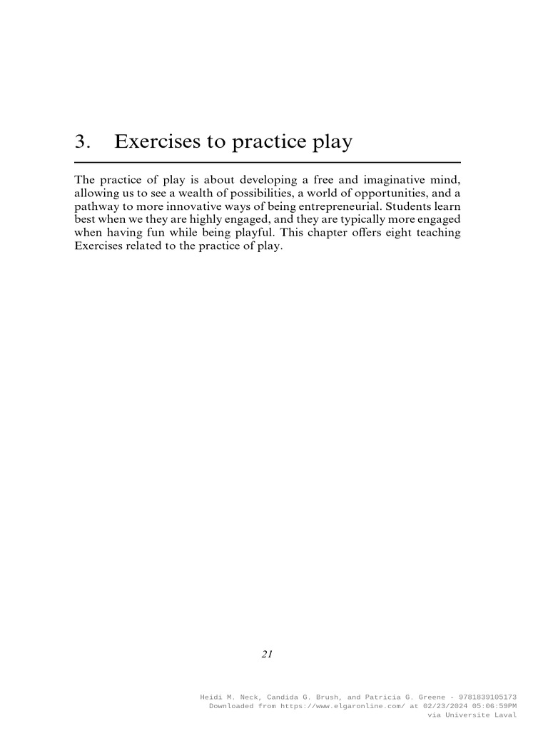 Exercises To Practice Play | PDF | Entrepreneurship | Employment