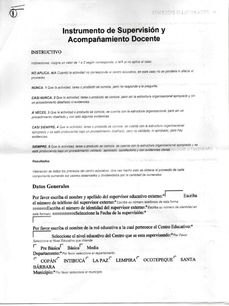 Instrumento de Supervision | PDF