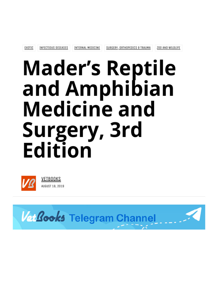 Mader's Reptile and Amphibian Medicine and Surgery, 3rd Edition ...