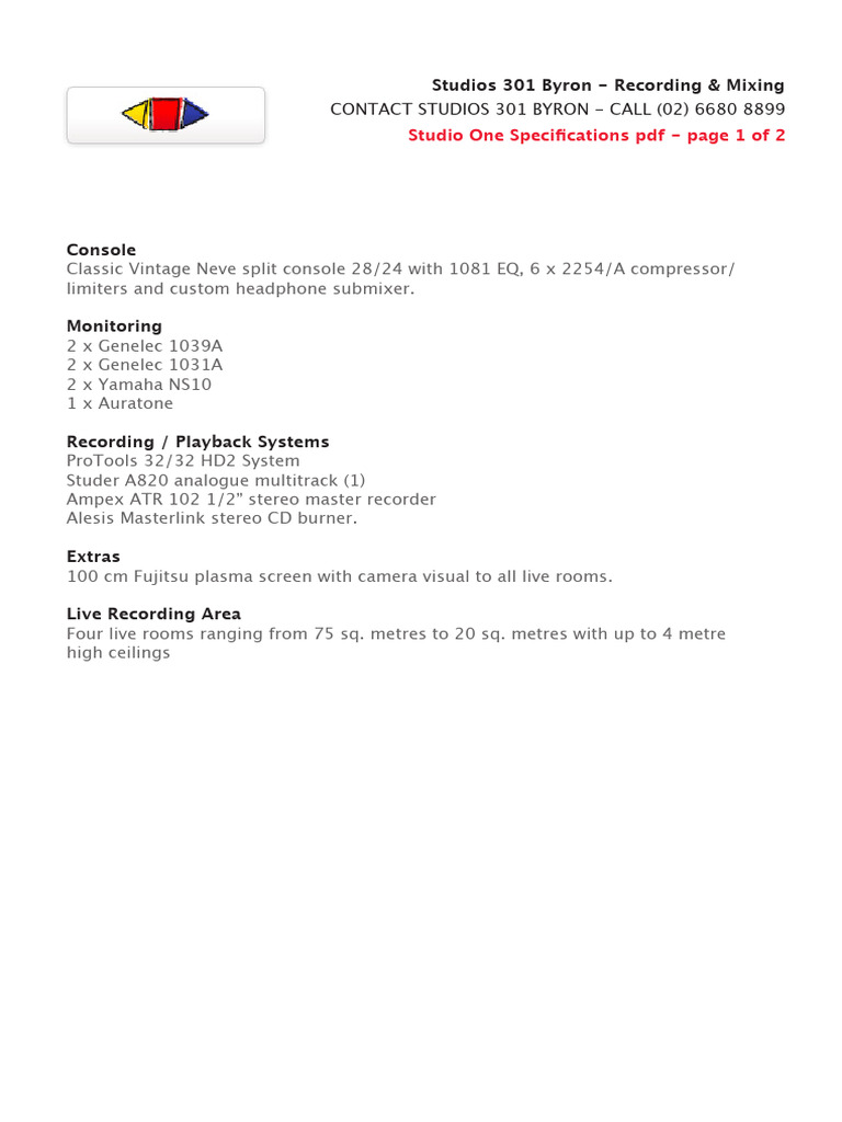 Byron Studio One | PDF