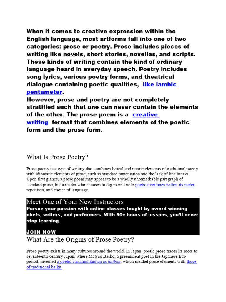 Prose Poetry | PDF