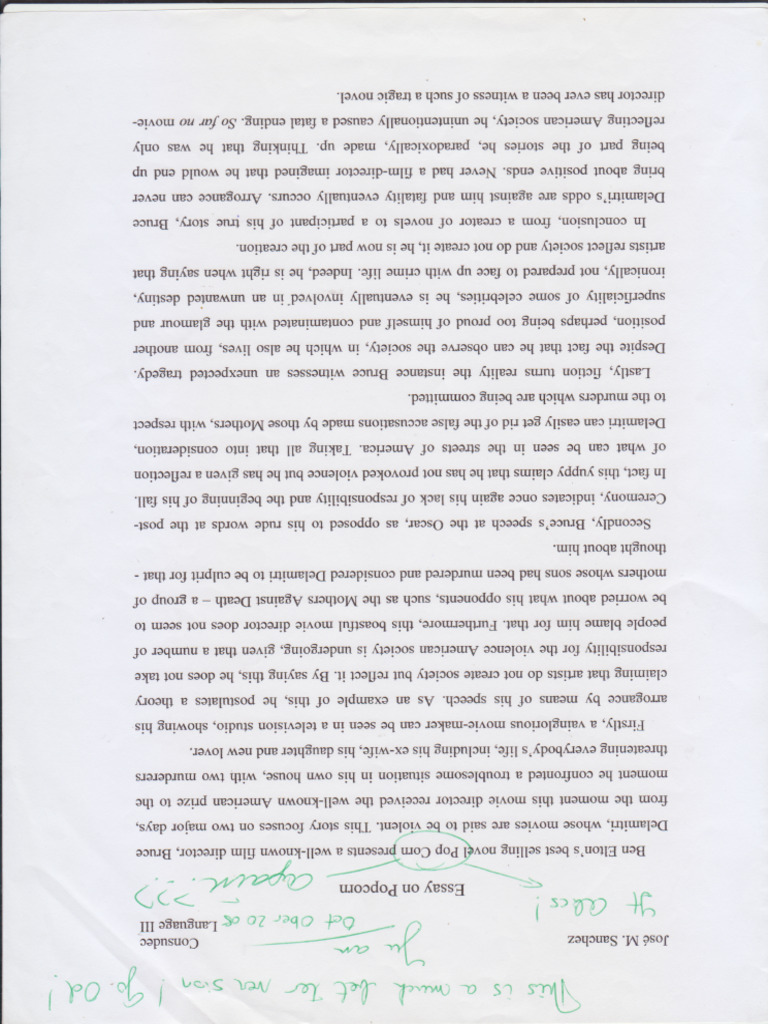 Essay Popcorn Language 3 | PDF