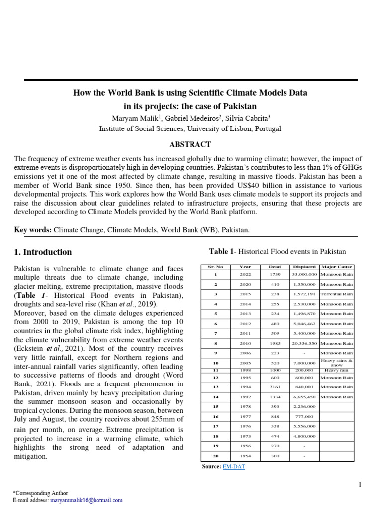 How The World Bank Is Using Scientific Climate Models Data in Its ...