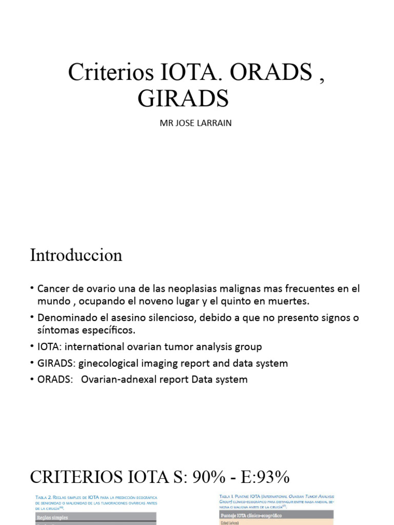 Criterios IOTA | PDF | Cáncer | Neoplasias