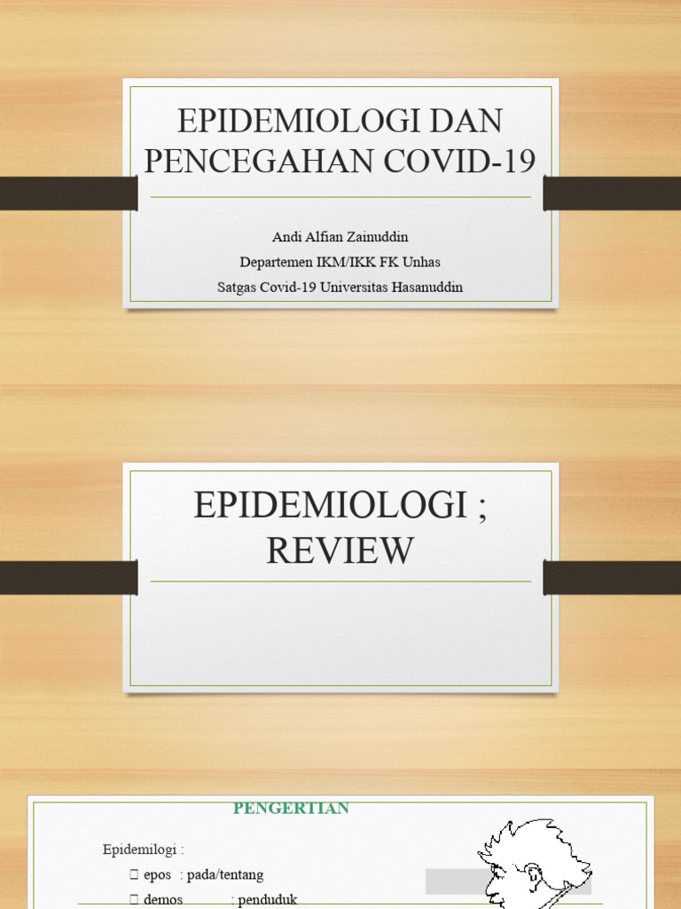 Epidemiologi Dan Pencegahan Covid 19 - Kuliah PPDS | PDF | Pengembangan Diri | Kesehatan Holistik