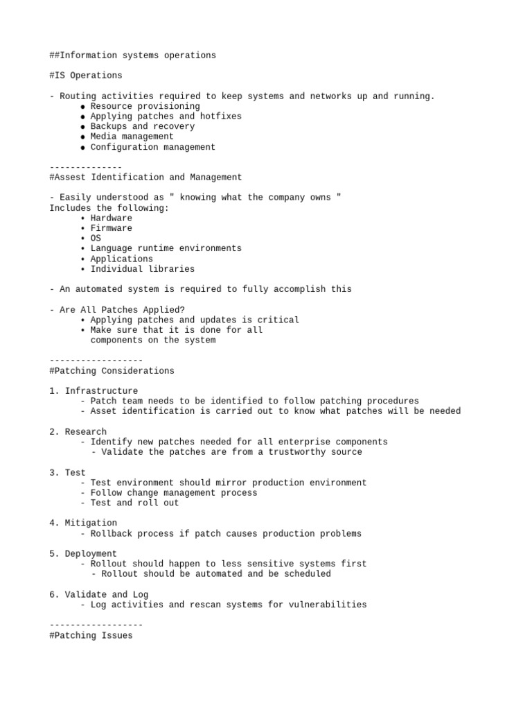 1 - Information Systems Operations | PDF | It Service Management | Systems Engineering