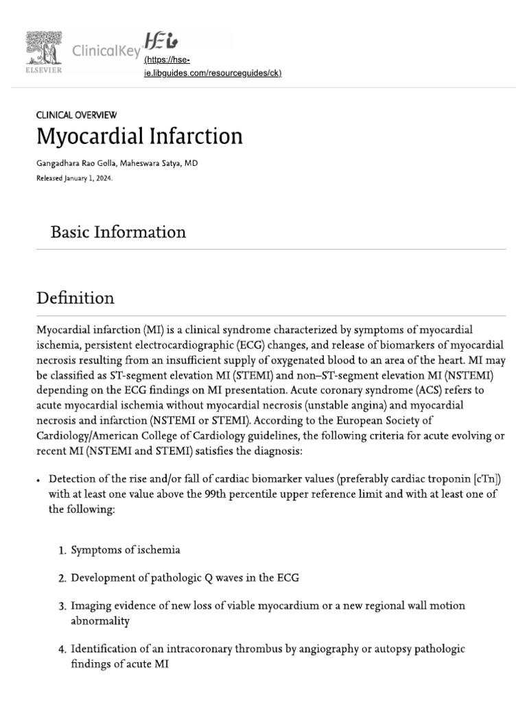 Myocardial Infarction Study | PDF