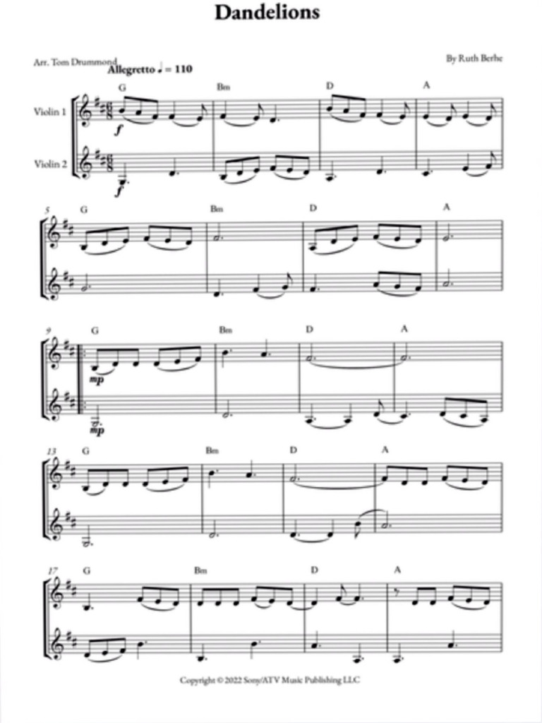 Dandelions Duet | PDF