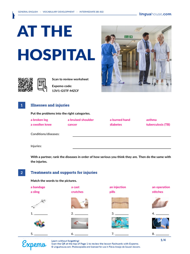 At The Hospital American English Teacher Ver2 | PDF | Emergency Department | Patient