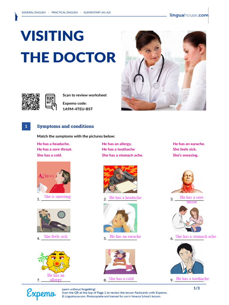 Visiting the Doctor: A1-A2 English Guide | PDF | Health Sciences ...