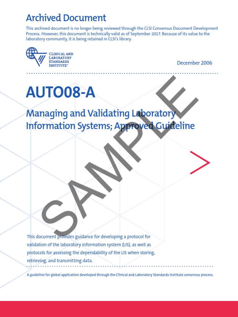 Auto08ae Sample | PDF | Medical Laboratory | Verification And Validation