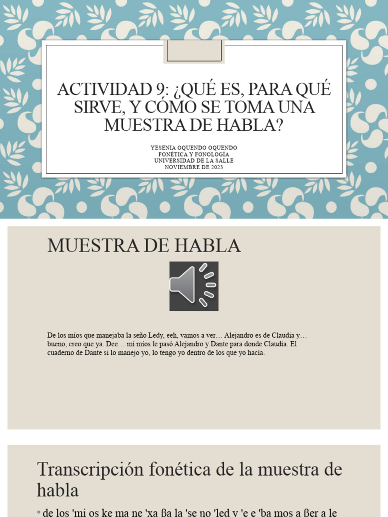 Actividad 9 | PDF | Fonética | Vocal