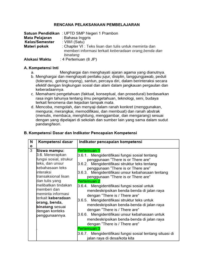 RPP KLS 8, CHPTR 6-1 | PDF | Seni & Disiplin Bahasa