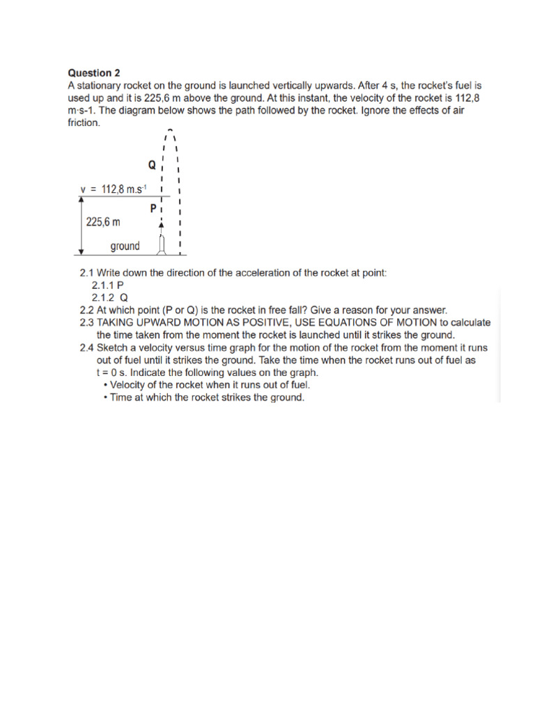 Vertical Projectile Motion Qstns Pdf