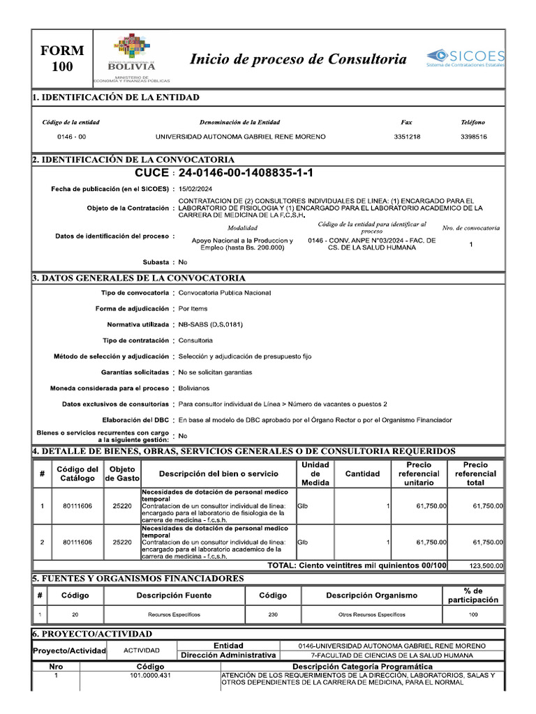 Formulario 100 | PDF