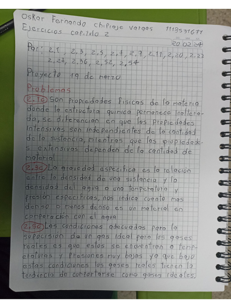 Capítulo 2 Ejercicios | PDF