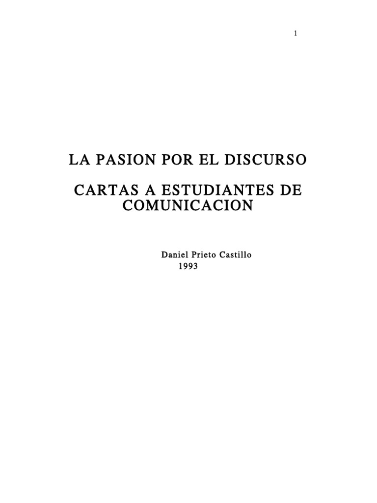 La Pasión Por El Discurso. Daniel Prieto Castillo | Descargar gratis ...