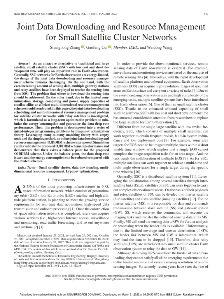 Joint Data Downloading and Resource Management For Small Satellite ...